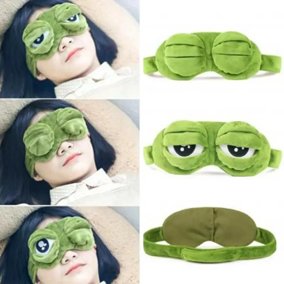 Hirigin New Unisex Creative Travel Sleep 3D Eye Mask Cartoon Frog ...