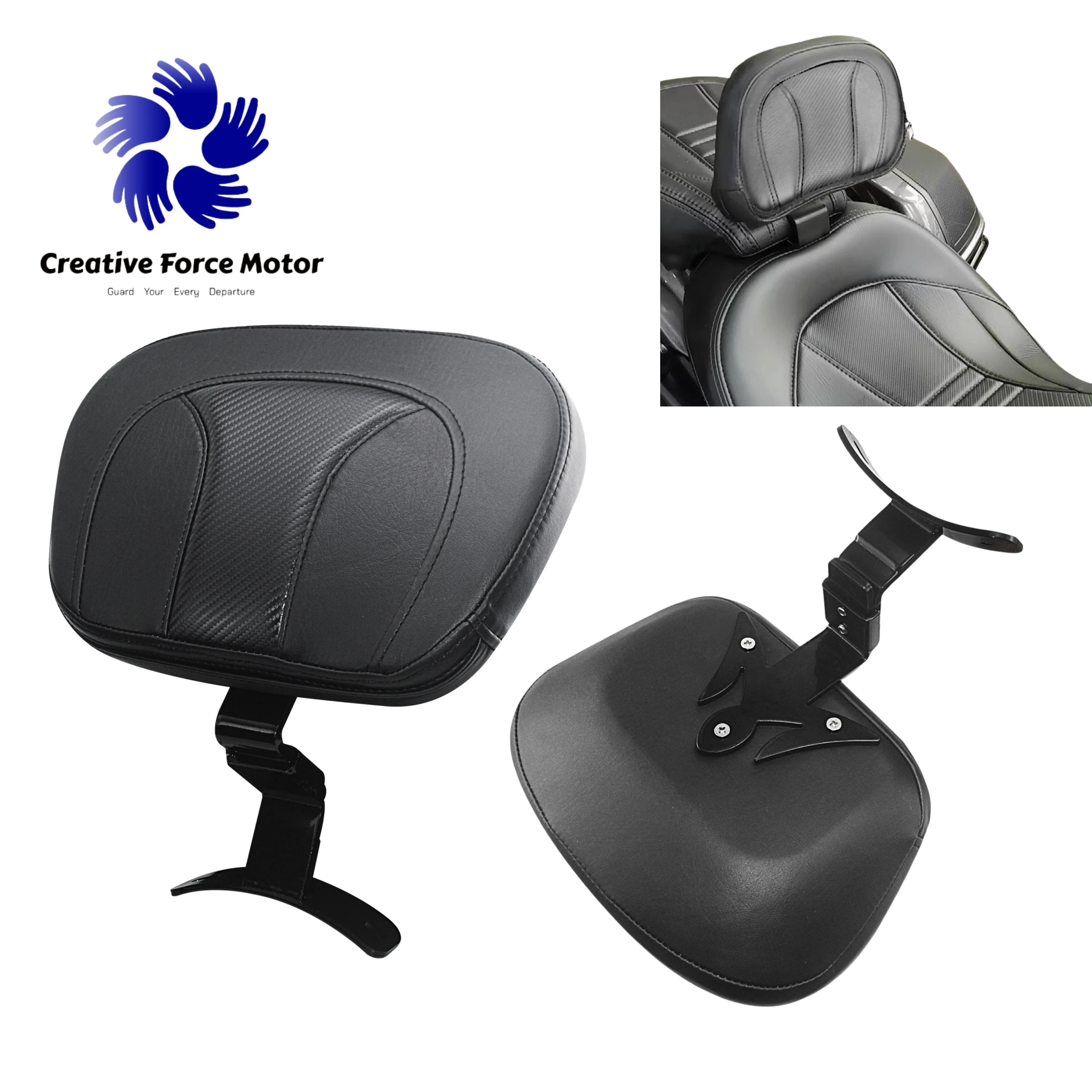 Black Adjustable Driver Rider Backrest Motorcycle For Harley Electra ...