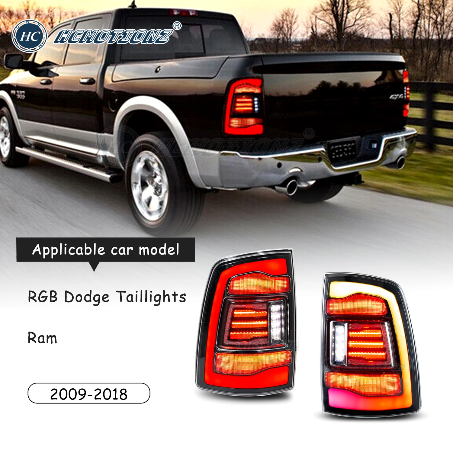 HCMOTIONZ-LED-Tail-Lights-For-Dodge-Ram-2009-2018-RGB-Animation ...