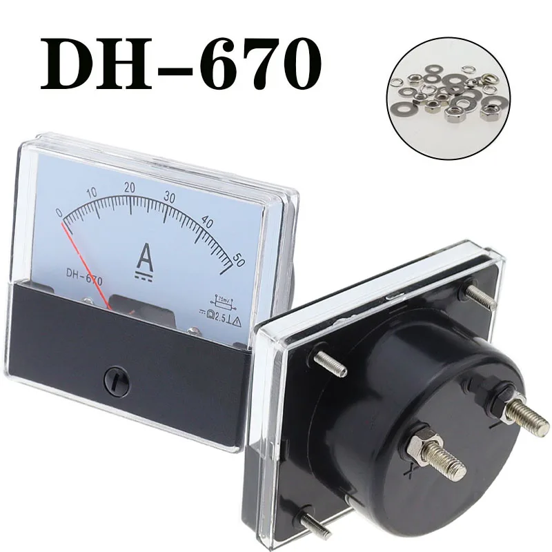 Anlog Amp Meter DH-670 DC Ammeter Gauge Current Meter Panel Ampere ...