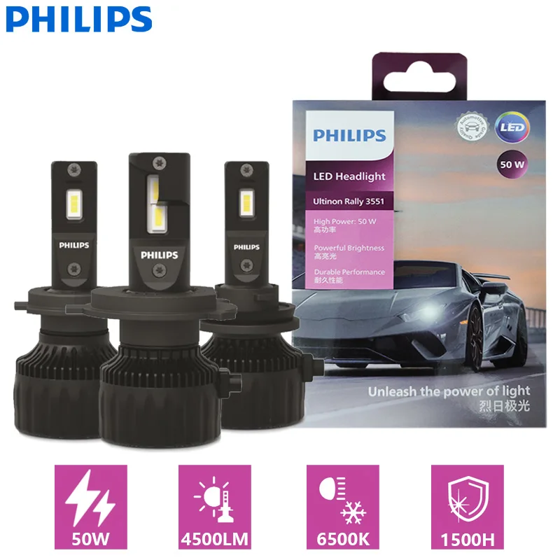 Philips-Ultinon-Rally-H4-H7-Car-LED-Headlight-H11-HB3-HB4-HIR2-9005 ...
