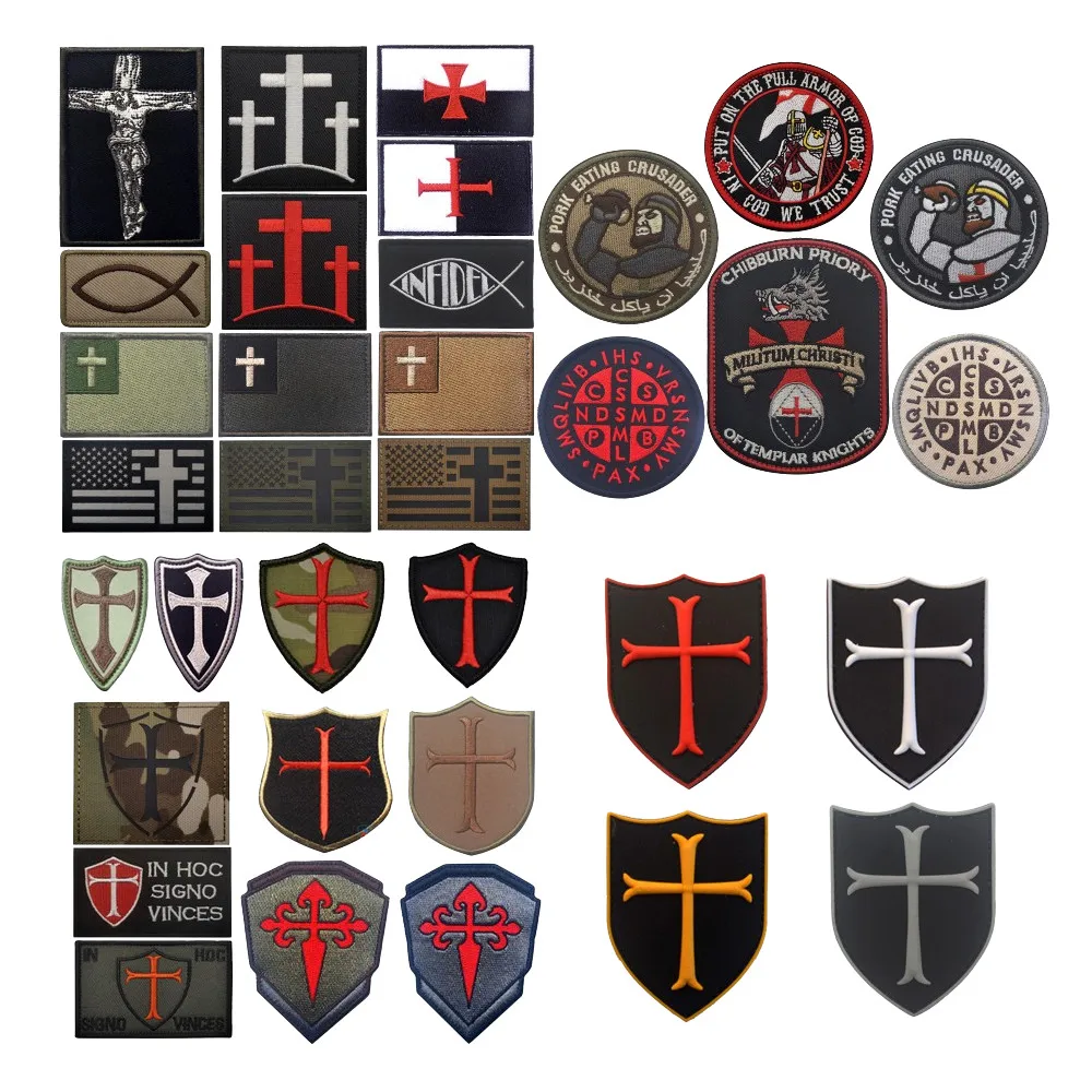 Knights-Templar-Embroidered-Patch-the-Crusades-IR-Infrared-Reflective ...