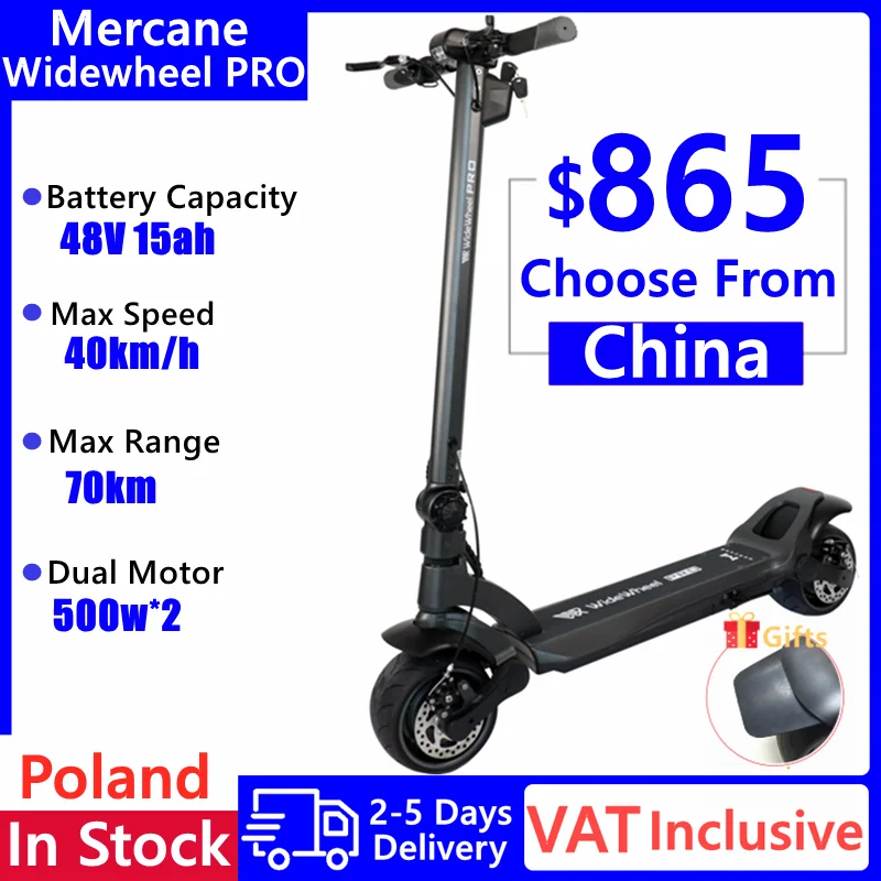 Stock de la UE IVA incluido Mercane WideWheel Pro Kickscooter 48V 1000W ...