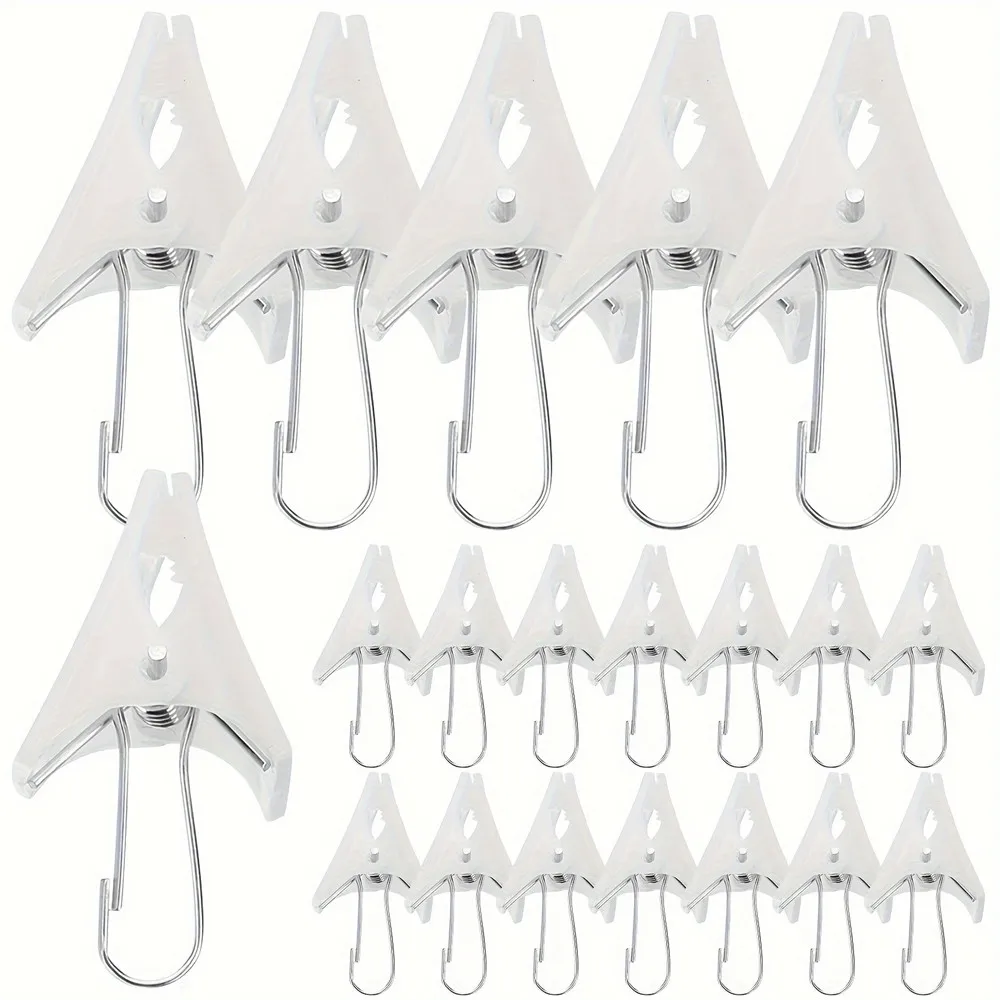 20/40PCS Drapery Hooks Plastic Curtain Clip Clamp Hanging Small Photo ...