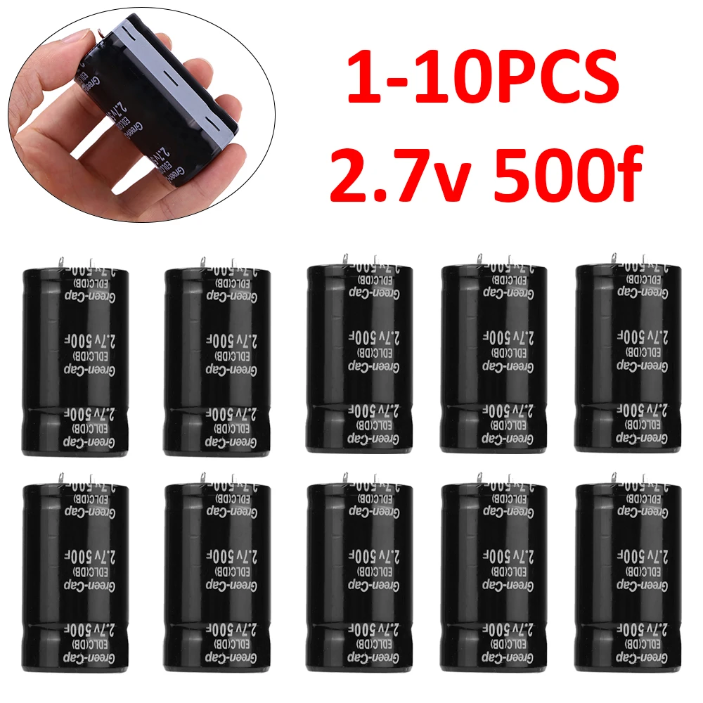 1-10PCS-2-7v-500f-Electrolytic-Capacitor-Farad-Capacitor-Electronic ...
