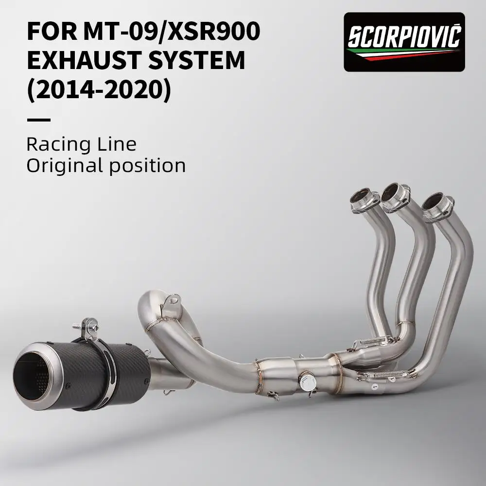 For YZF MT09 MT 09 FZ09 full Motorcycle Exhaust System Escape Modified ...