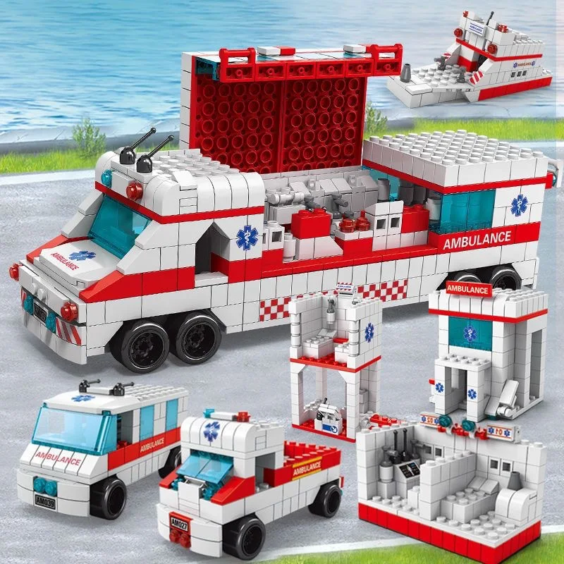 6in1-MOC-Ambulance-Escort-Car-Helicopter-Paramedic-Doctor-Mini-Loader ...