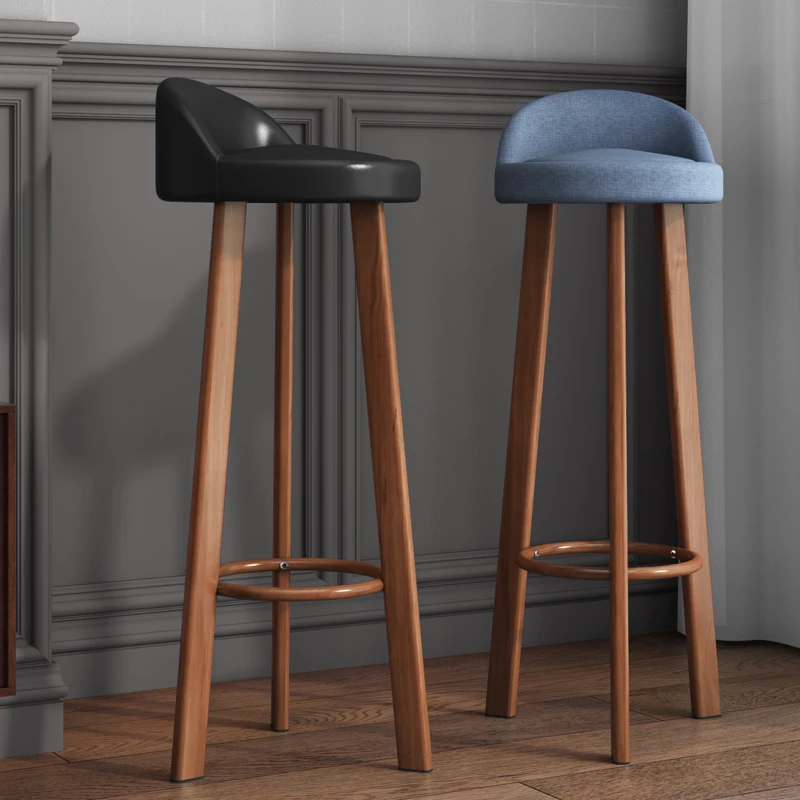 High-stool-front-desk-bar-chair-household-backrest-high-stool-modern ...