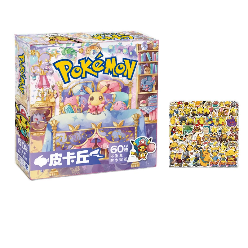 Generic Pokemon Stickers Box Pikachu Eevee Gengar Mewtwo Mimikyu ...