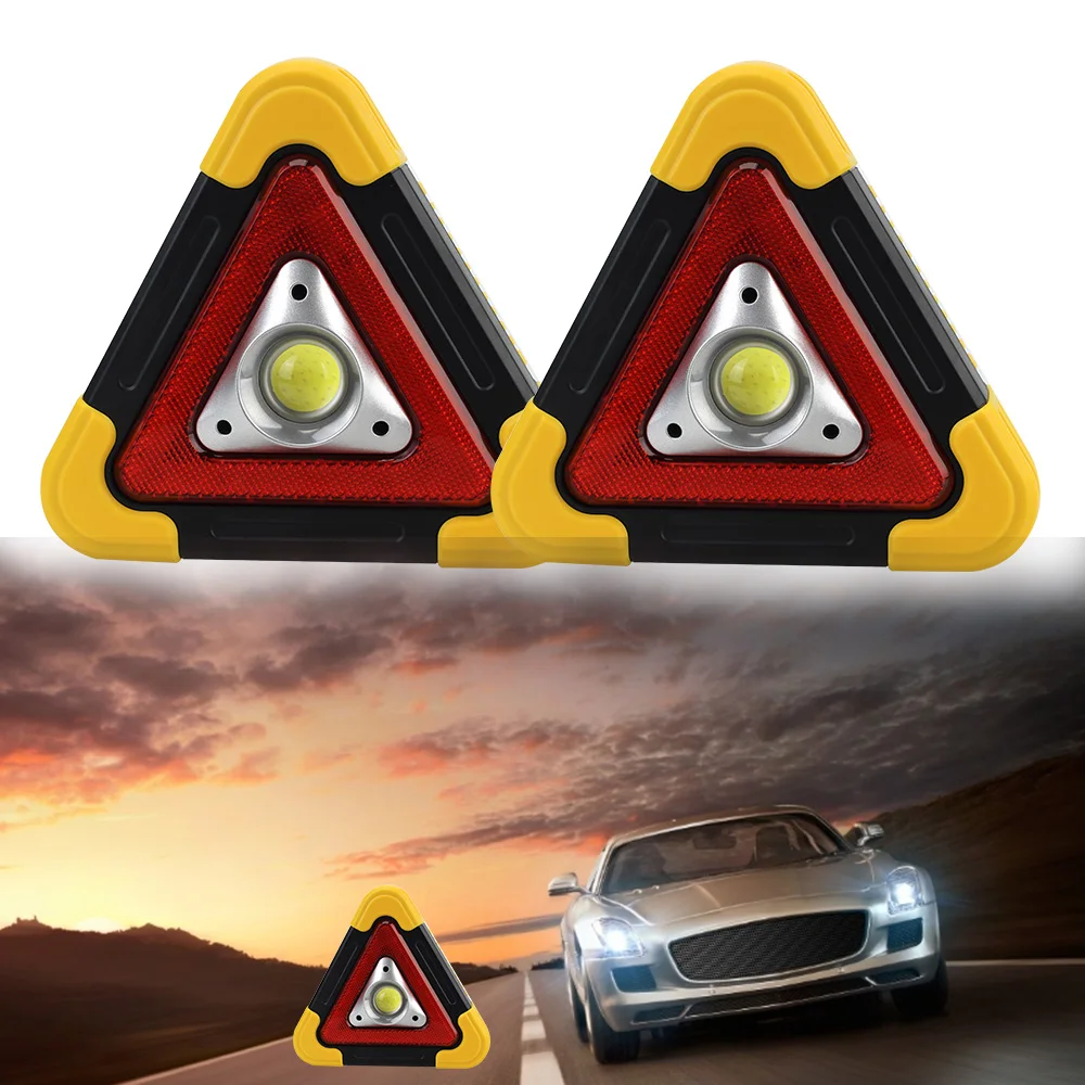 Alarm-lamp-Triangle-Warning-Sign-Road-Safety-Portable-Flashing-light-on ...