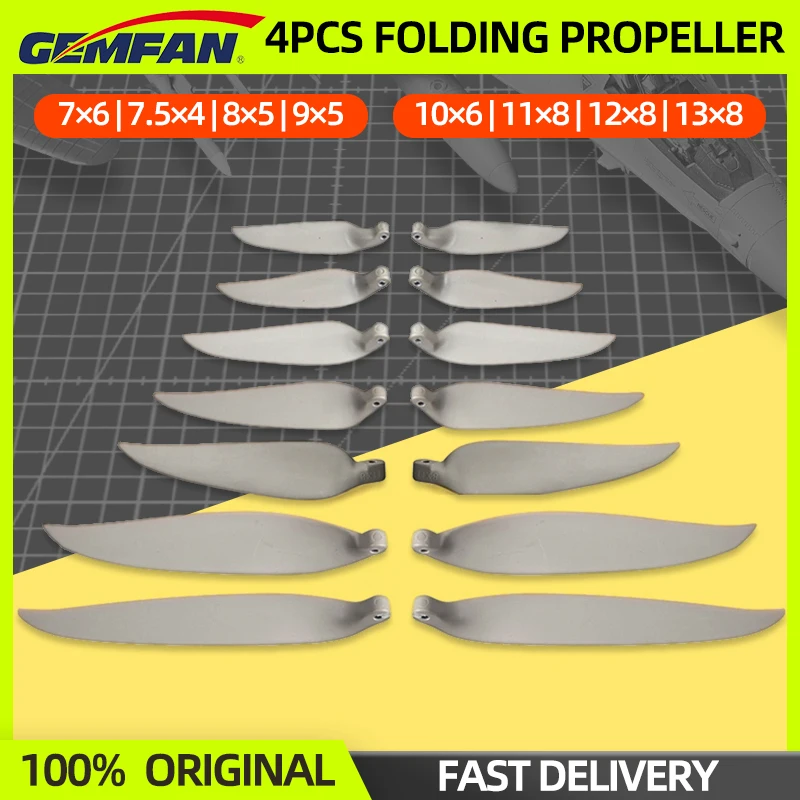 4PCS-GEMFAN-Glass-Fiber-Nylon-Folding-Propeller-Foldable-Props-7-6-7-5 ...