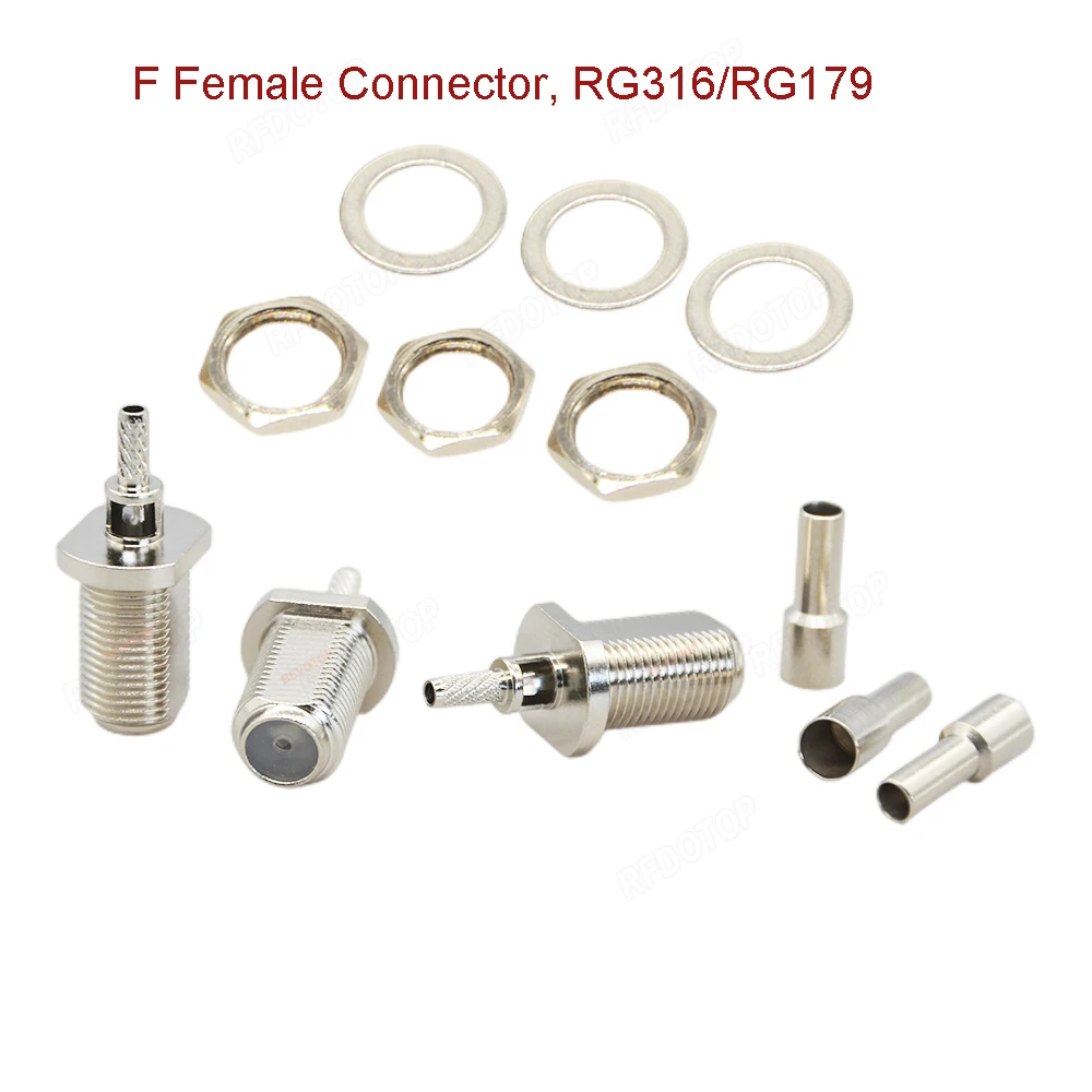 10PCS-lot-F-Female-Jack-Connector-Crimp-for-RG174-RG316-RG179-RF ...