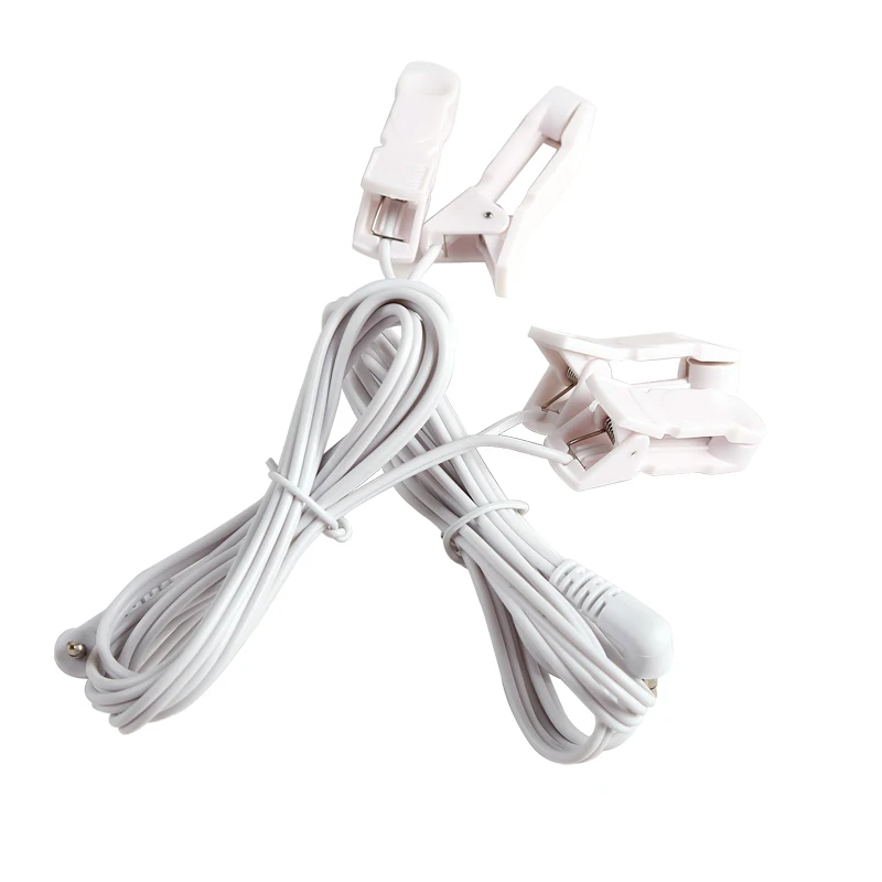 2-Ear-Clips-with-2-Way-4-Way-Machine-Massager-Button-Cable-Electrode ...