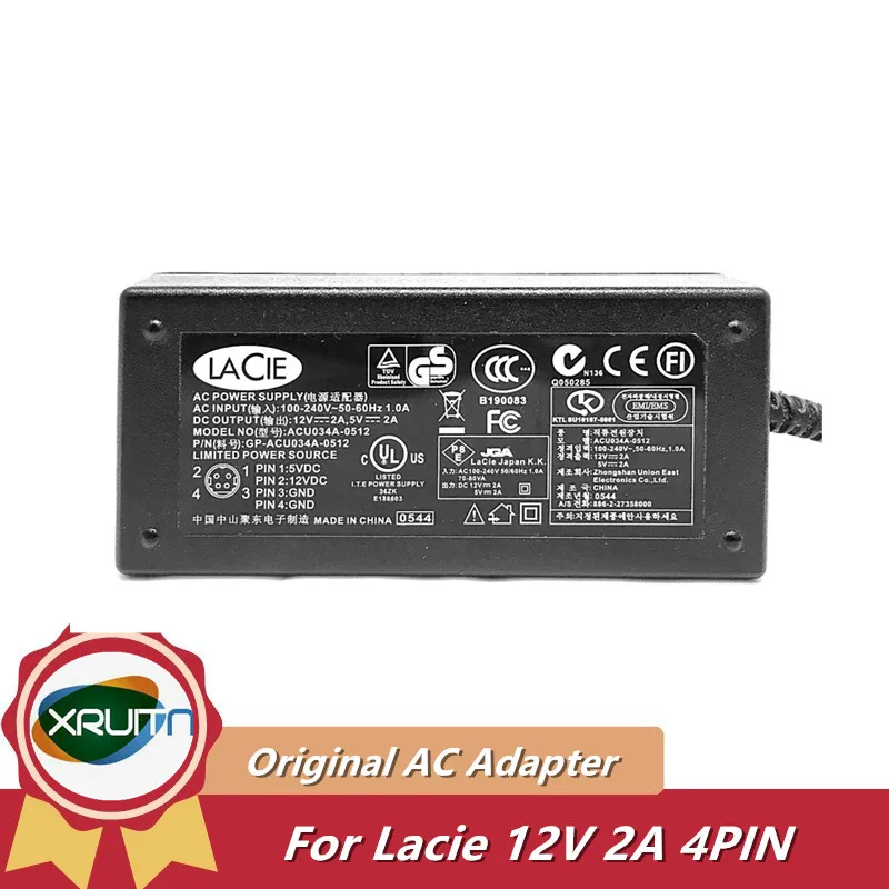 Genuine-Lacie-12V-2A-5V-2A-ACU034A-0512-GP-ACU034A-0512-AC-Power-Supply ...