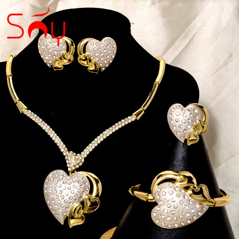 Sunny-Jewelry-Set-Lovely-Romantic-Heart-shaped-Zircon-Popular-Women ...
