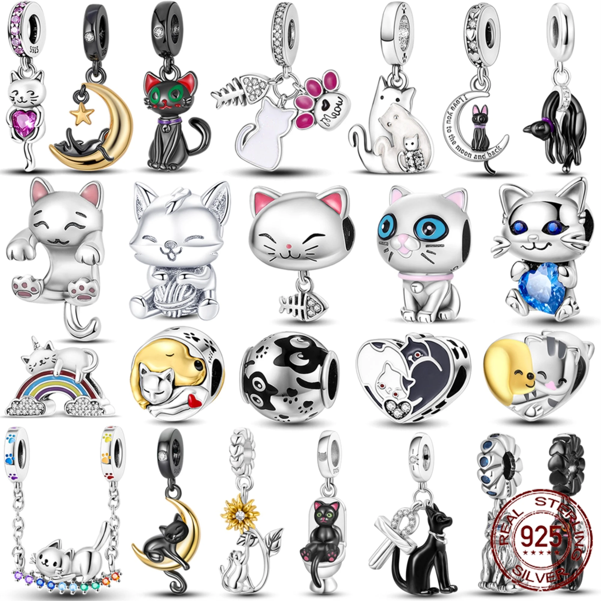 Cat-Collection-925-Silver-Charms-Bead-Persian-Bell-Anderson ...