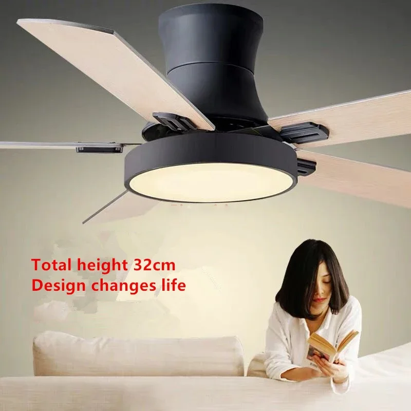 Nordic-Ceiling-Ceiling-Fans-5-Blades-Solid-Wood-Fan-Ceiling-Fans-Lamps ...