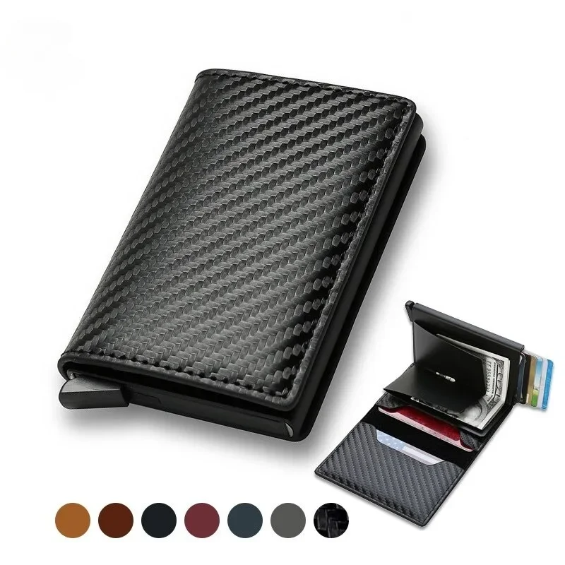Cartera-de-aluminio-Rfid-para-hombre-tarjetero-de-fibra-de-carbono ...