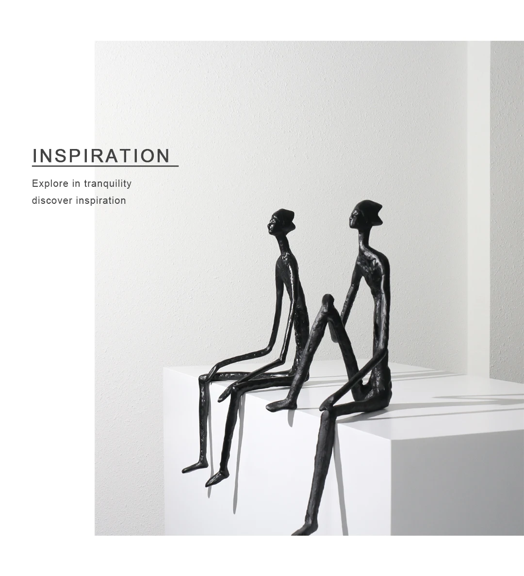 Modern Abstract Metal Sculptures - Thoughtful Sitting Figures ...