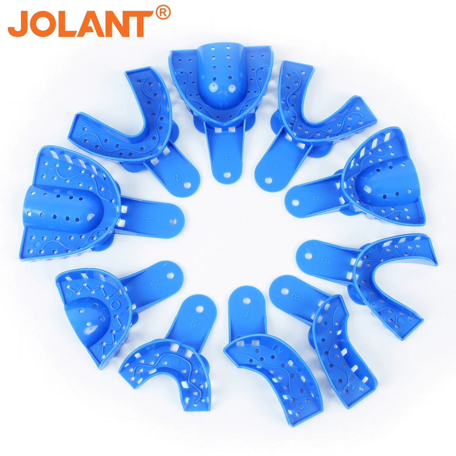 10pcs-Pack-JOLANT-Disposable-Dental-Impression-Trays-Plastic-Adult-And ...