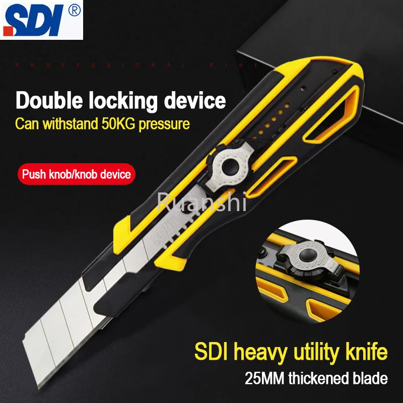 SDI-Extra-Large-25mm-Knife-Automatic-Spiral-box-cutter-Double-Locking-Heavy-Duty-Utility-Knife ...