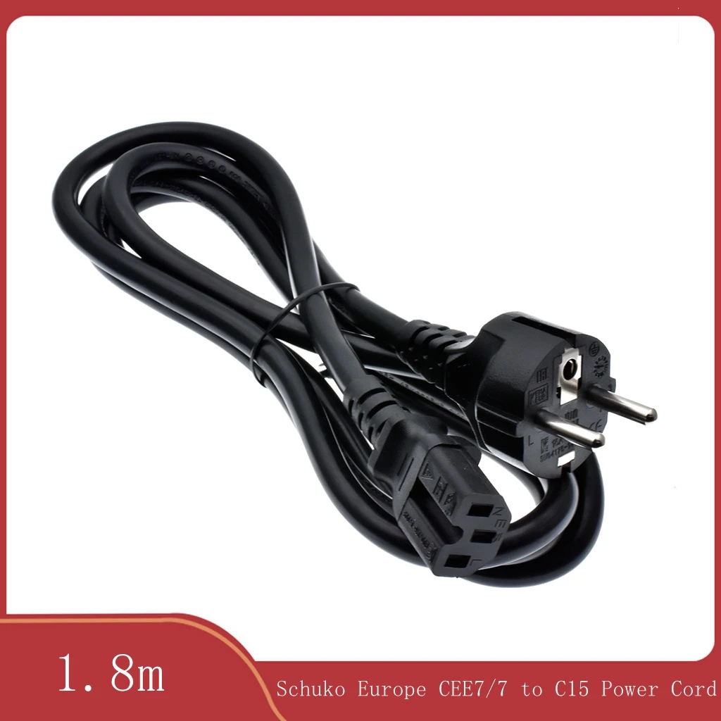 1.8m EU/Europe 3Pin Power Cord Cable EU 3Prong Laptop AC Adapter Lead ...