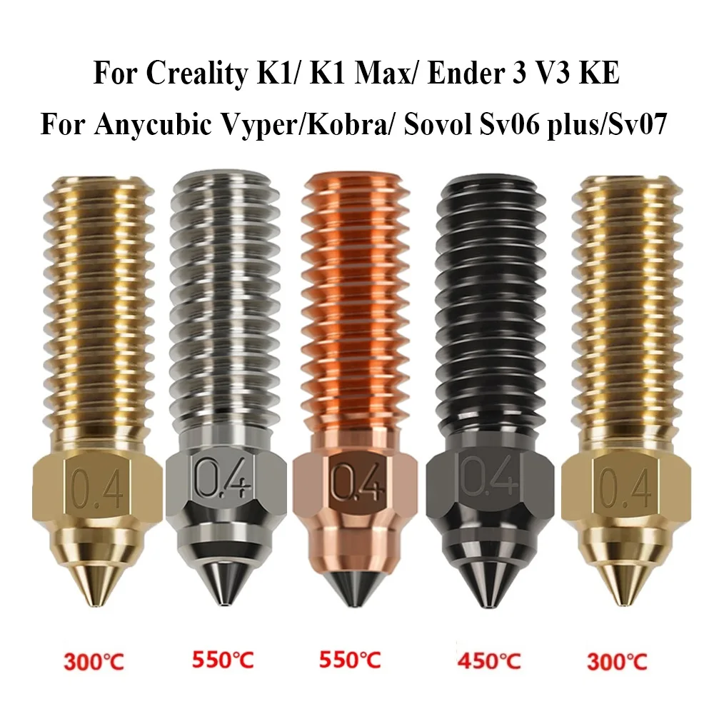 Nozzle-For-Creality-K1-K1-Max-Ender-3-V3-KE-CR-M4-Bimetal-Plated-Copper ...