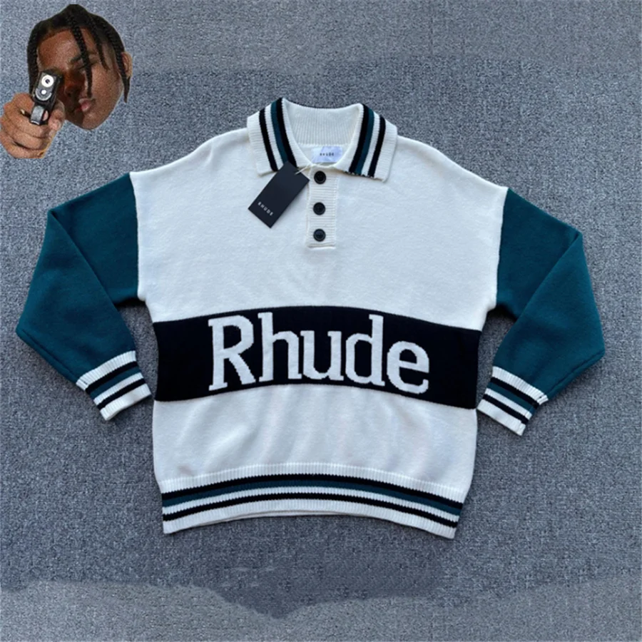 2022fw-Rhude-Fashion-Sweater-Men-Best-Quality-Rhude-Women-Casual ...