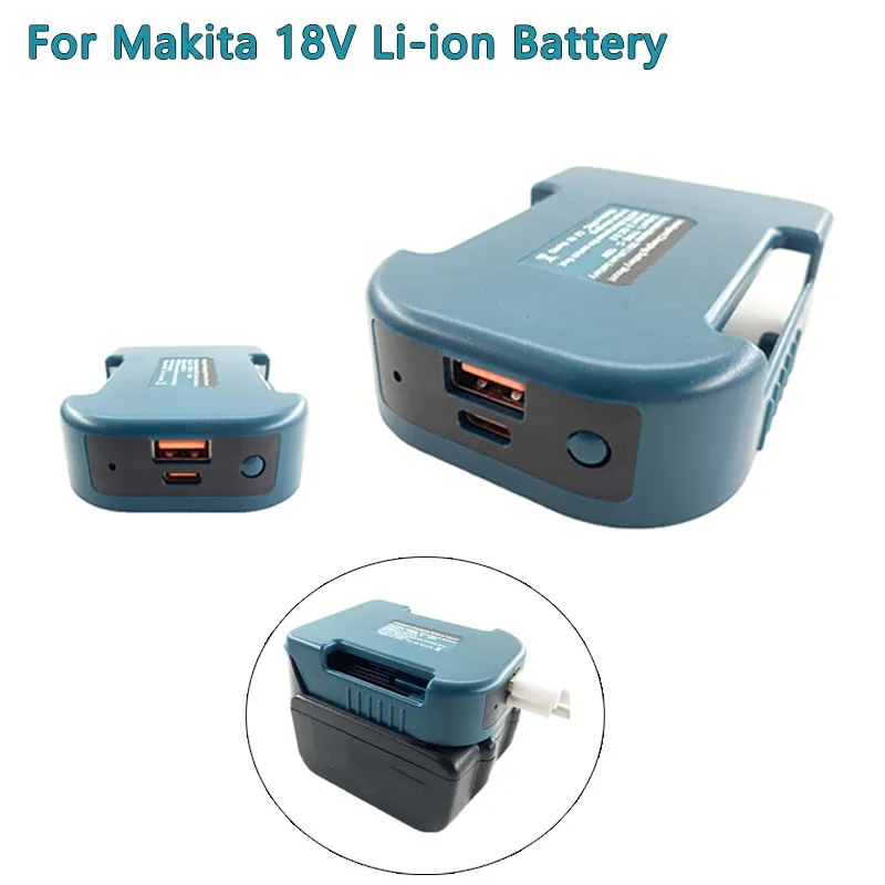 USB Charger Adapter for Makita 18V Li-ion Battery with USB and Type-C ...