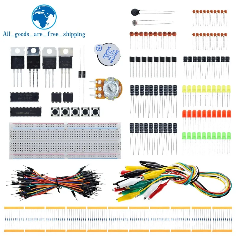Full-DIY-Electronic-Kit-830-Breadboard-Jumper-Wire-Power-Supply ...