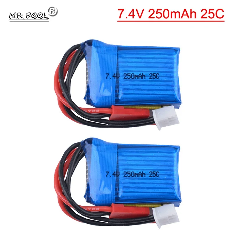 7.4V 250mAh 25C 2S Short Card Li-po Battery for Mini Remote Control ...