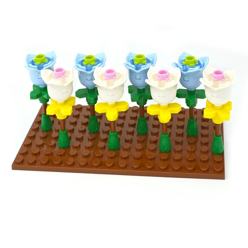 Flower-Rose-Tulip-Building-Blocks15469-18841-33291-MOC-DIY-Floret-Grass ...