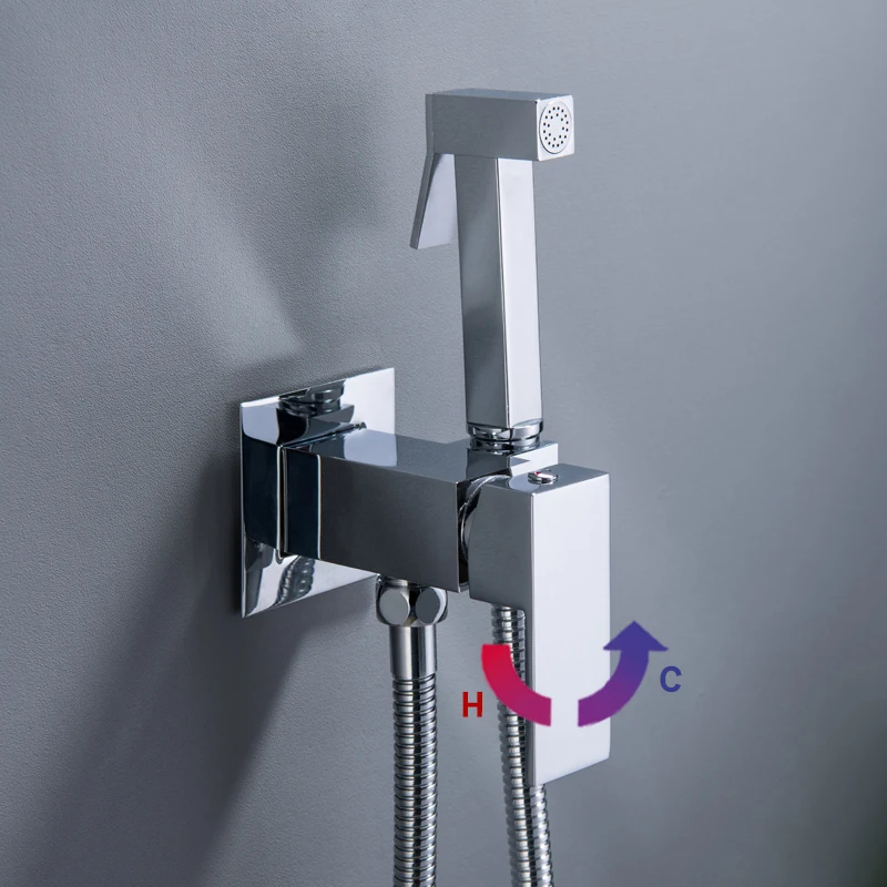 Concealed-Shine-Chrome-Bidet-Cleaning-Sprayer-Set-Solid-Brass-Square ...