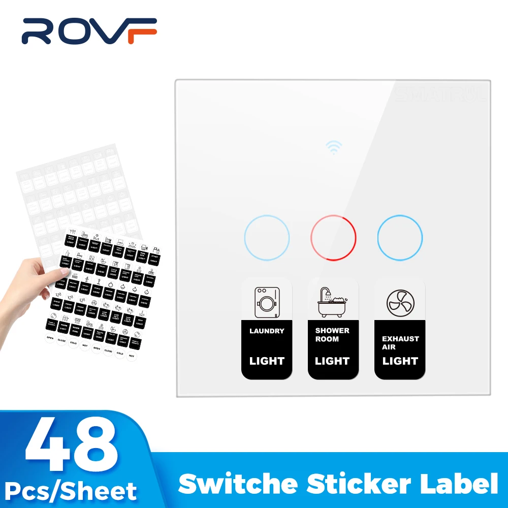 English-Touch-Switch-Pattern-Sticker-Appliance-Sticker-With-Adhesive ...