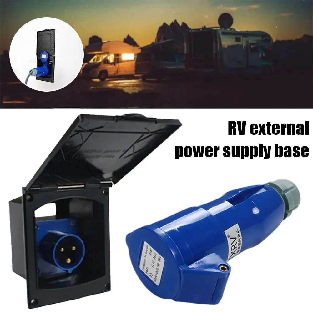 Camper-220V-240V-16A-External-Flush-Hook-Up-Waterproof-Plug-To-System ...