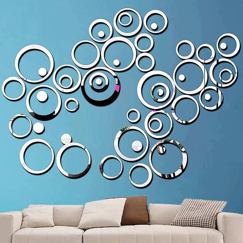 3D-Circular-Mirror-Wall-Sticker-Self-Adhesive-Acrylic-Mirror-Decals-DIY ...