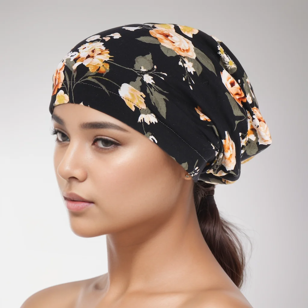 Turbante con estampado de moda musulmana para mujer, Hijabs de satén ...