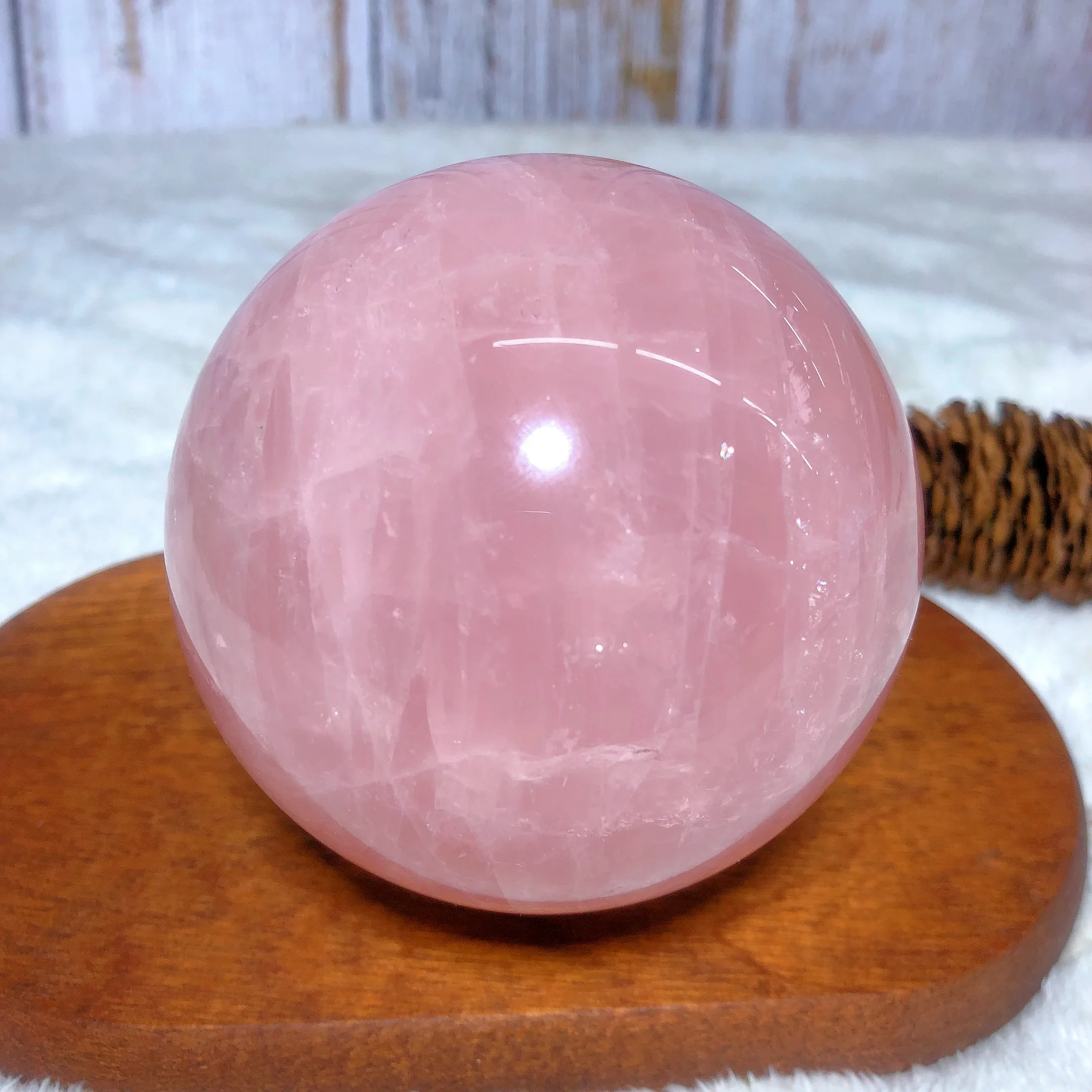Natural-Crystal-Rose-Quartz-Rainbow-Sphere-Gemstones-High-Quality ...