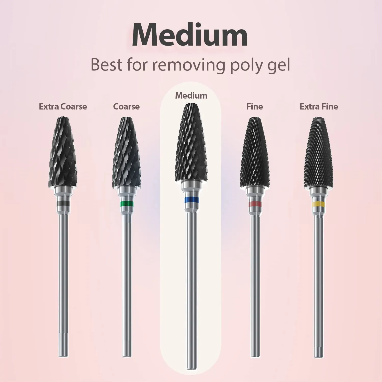 Black-Ceramic-Nail-Drill-Bit-for-Acrylic-Hard-Gels-Remove-Cone-Bit ...