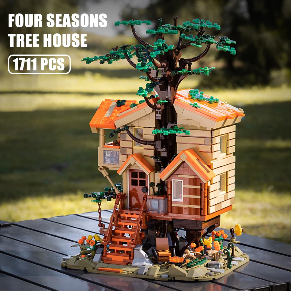 1711-PCS-Four-Seasons-Tree-House-Model-Building-Blocks-Creative-Forest ...