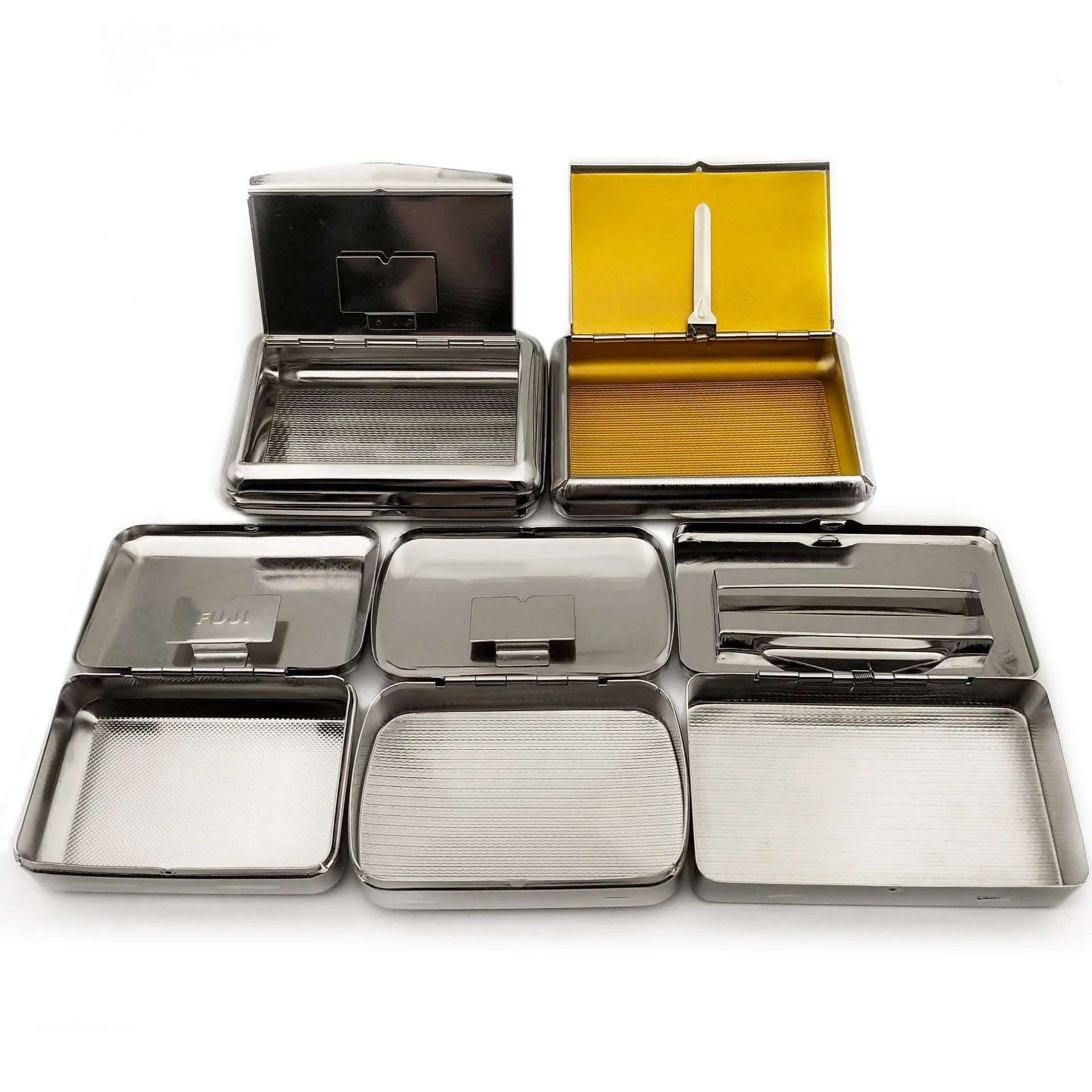 Portable-Metal-Cigarette-Case-Stainless-Steel-Tobacco-Box-Humidor-Hand ...