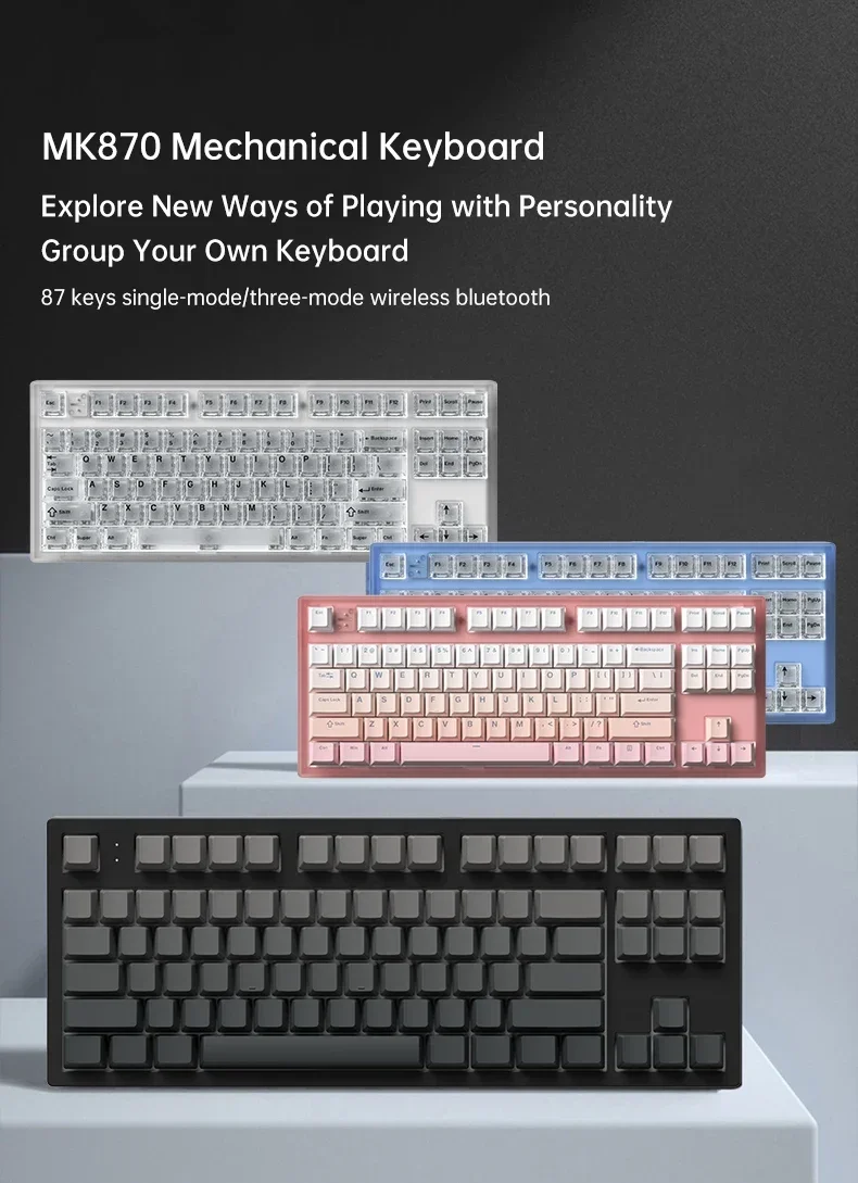 Fl·ESPORTS MK870 87-Key Wireless RGB Mechanical Keyboard