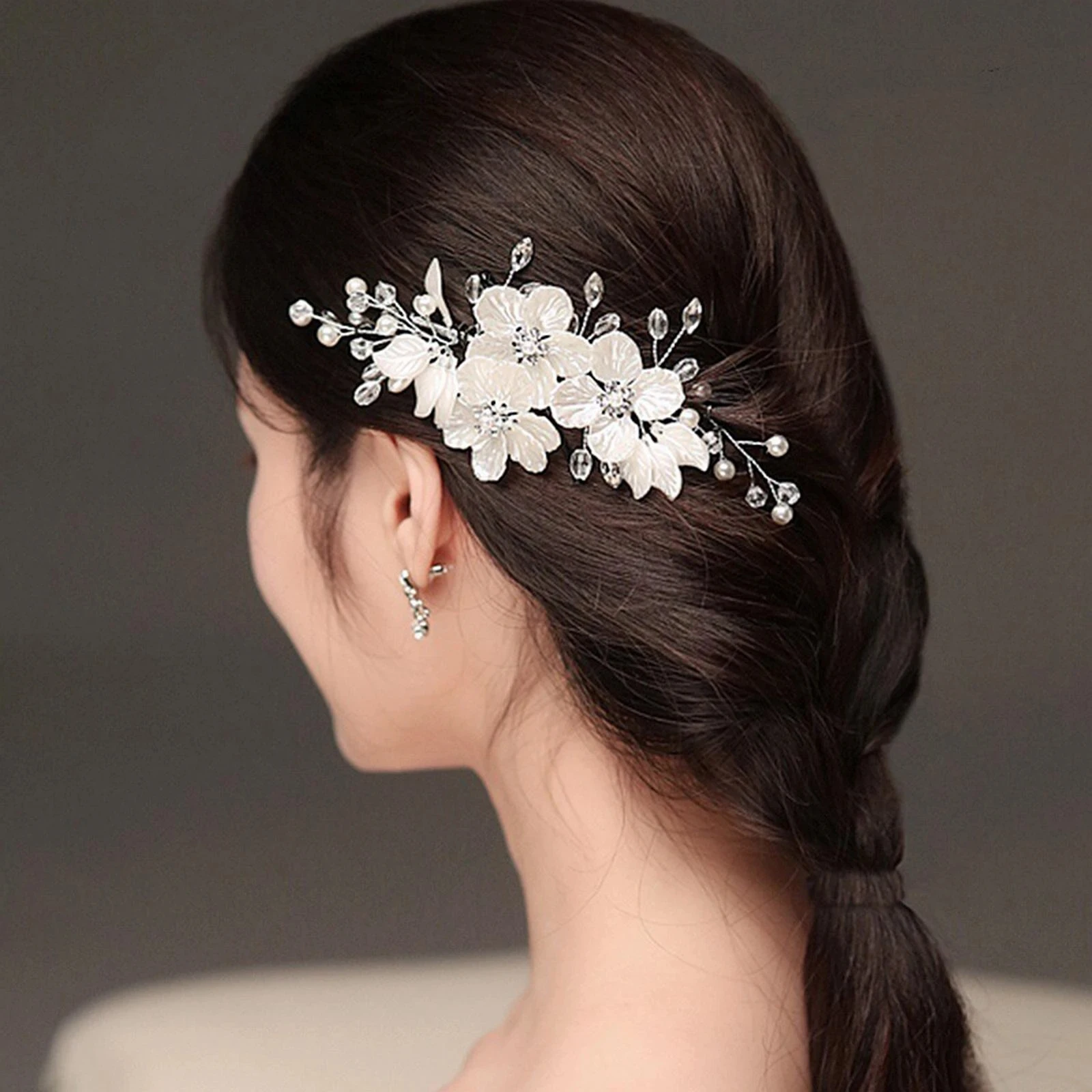 White Flower Hairpins Elegant Women Floral Style Hair Clip Chinese Style Hairclip Bride Wedding Headdress Hanfu Hair Accessories AliExpress