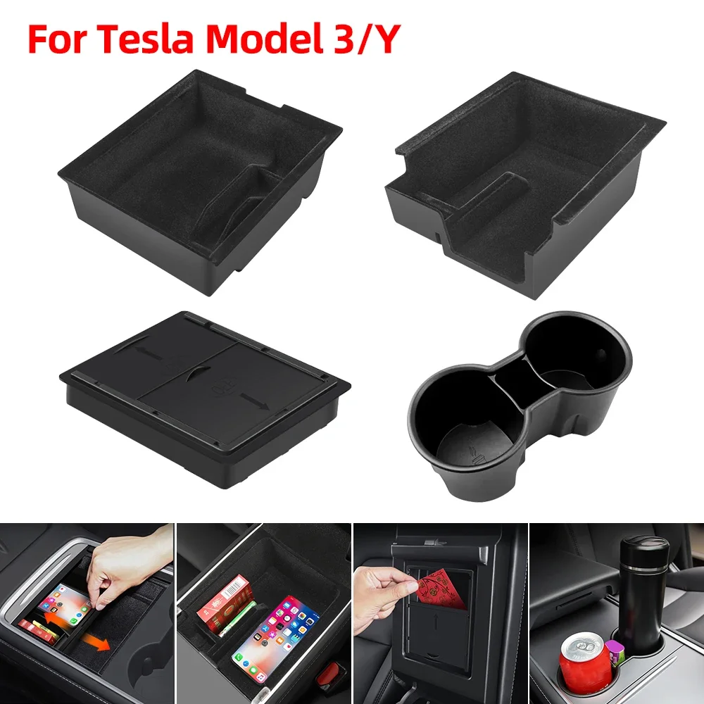 Car-Storage-Box-For-Tesla-Model-3-2021-Model-Y-2022-Center-Armrest ...