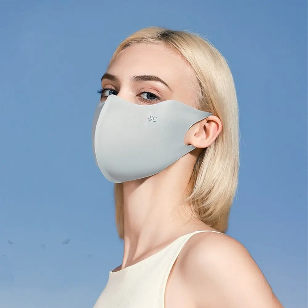Sunscreen-Face-Scarf-Ice-Silk-Mask-Thin-Face-Mask-Solid-Color-Face ...