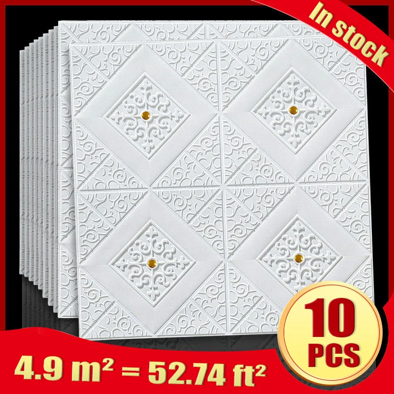 Wall Stickers Wallpaper 3D Self-Adhesive Ceiling Decorative Panels Roof ...