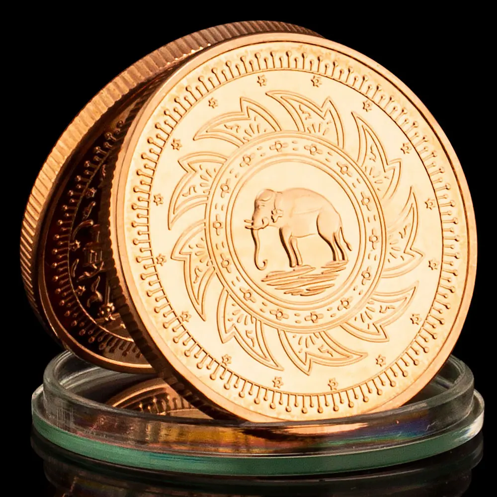 Thailand Elephant Collectible Copper Plated Souvenir Coin Buddhism ...