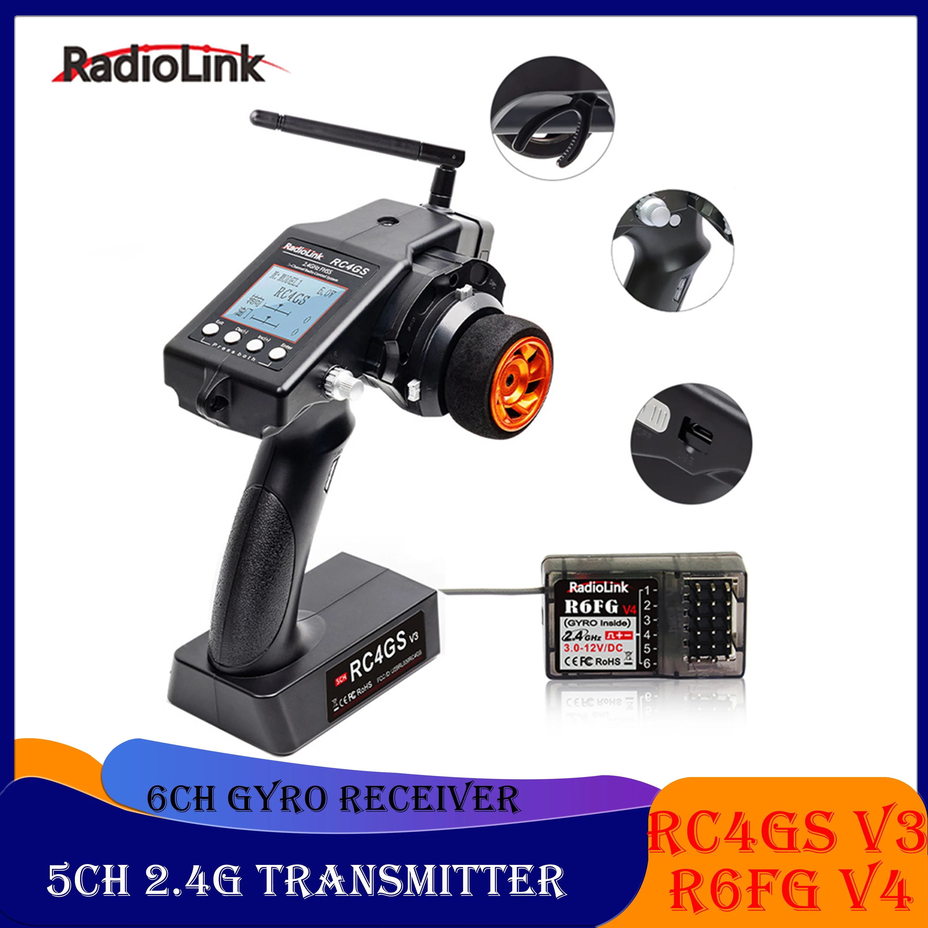 RadioLink-RC4GS-V3-5CH-Transmitter-2-4G-Remote-Controller-R6Fg-Gyro-6 ...