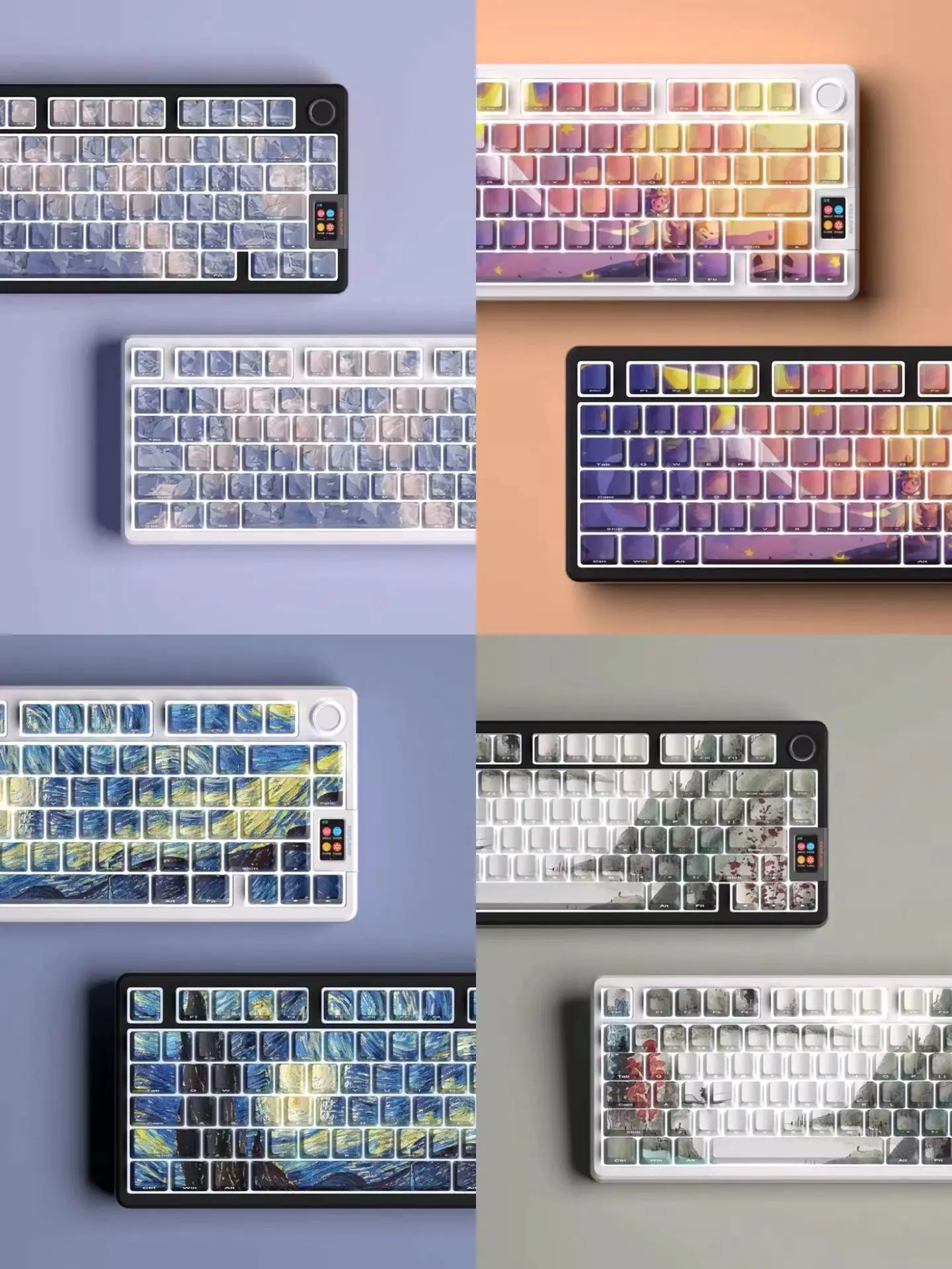 135-Keys-Translucent-Keycaps-Side-Engraved-PBT-Cherry-Height-Five-Sided ...