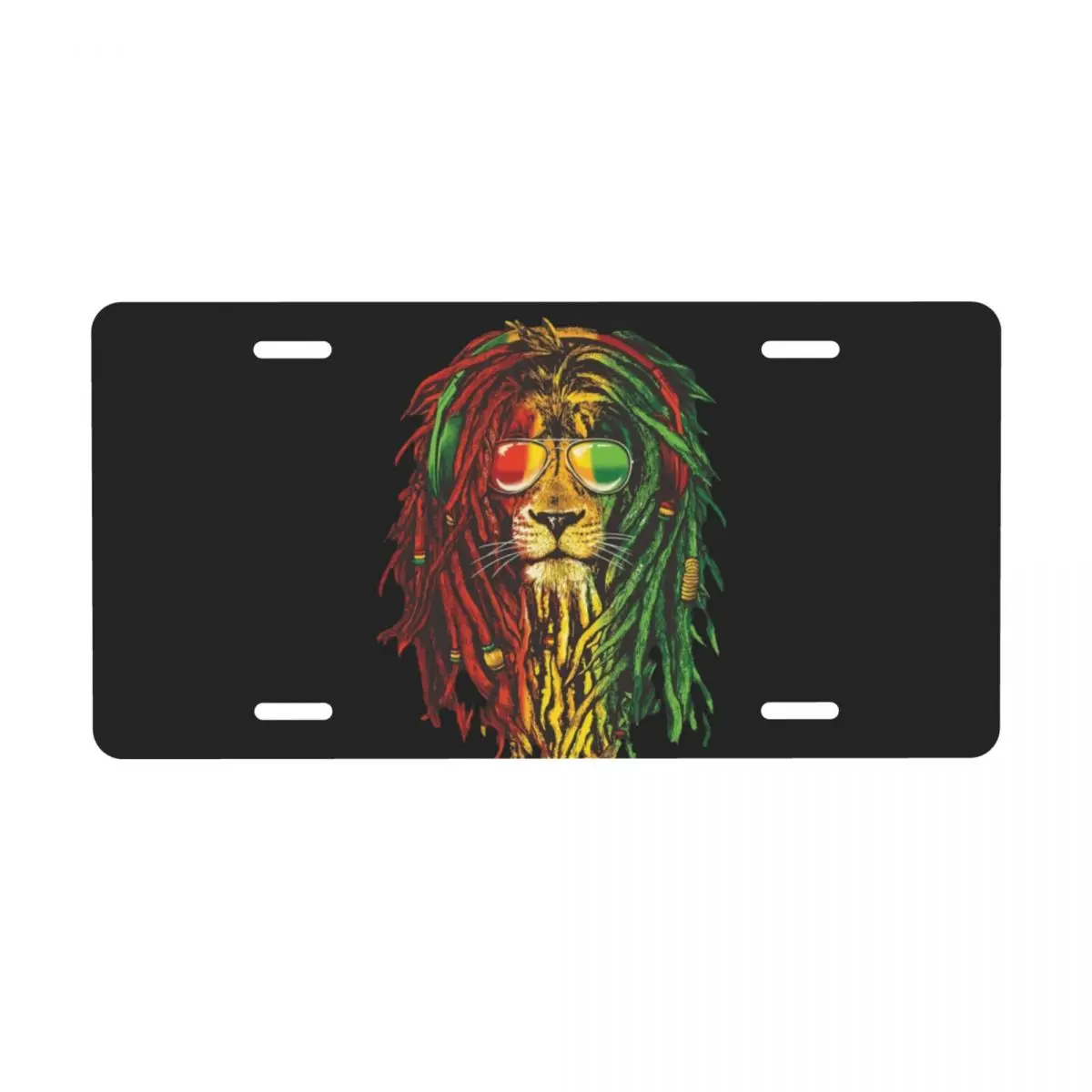 Rasta-Lion-License-Plate-Cover-Jamaica-Pride-Rastafarian-Lover-Aluminum ...